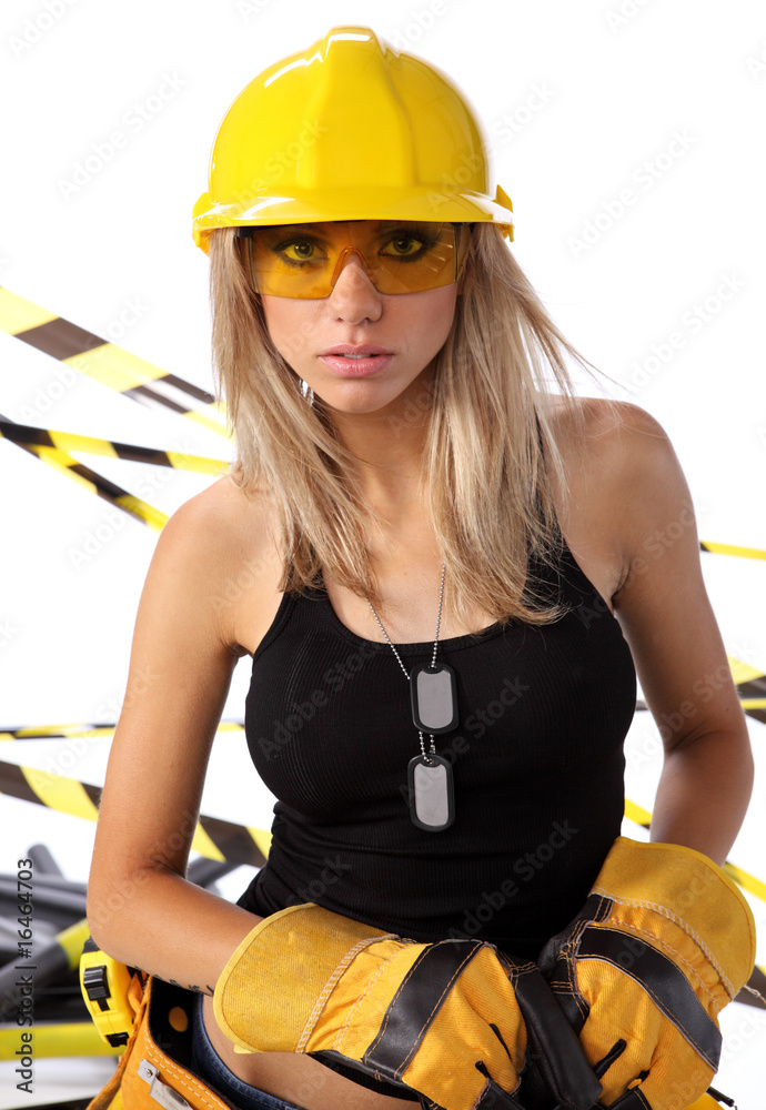 Sexy woman worker engineer Stock Photo | Adobe Stock