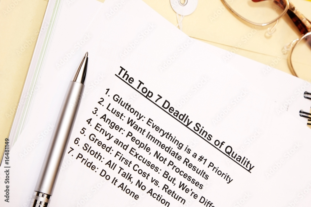 The top 7 deadly sins of quality Stock Photo | Adobe Stock