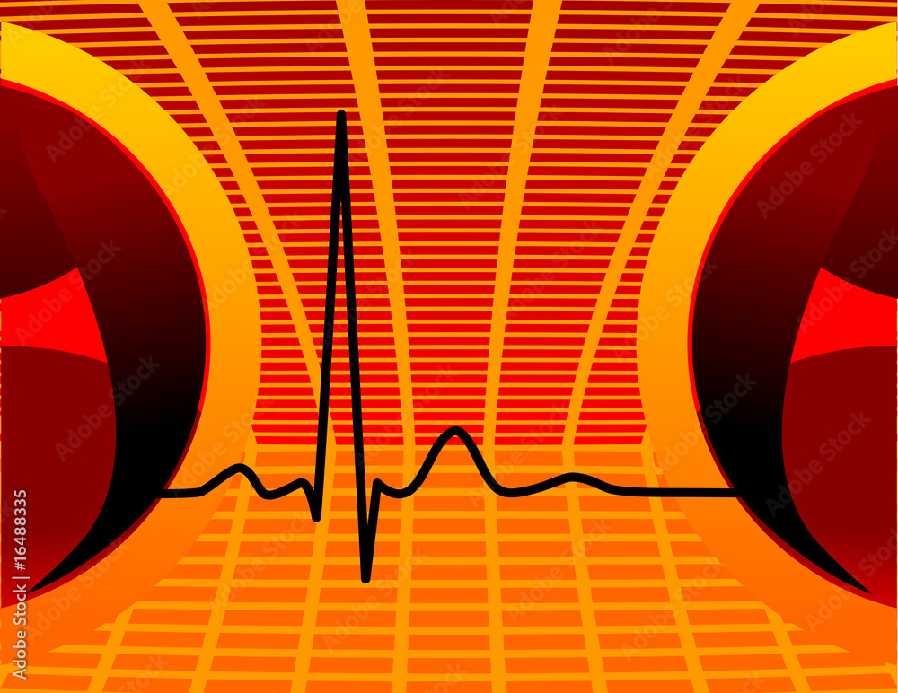 Heartbeat, Music wallpaper, with equalizer Stock Vector | Adobe Stock