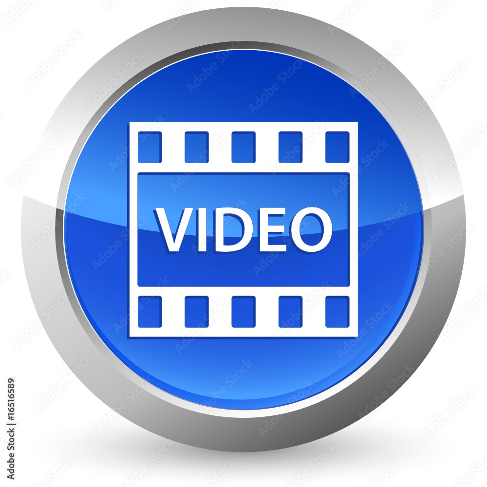 Video - Button Stock-Vektorgrafik | Adobe Stock