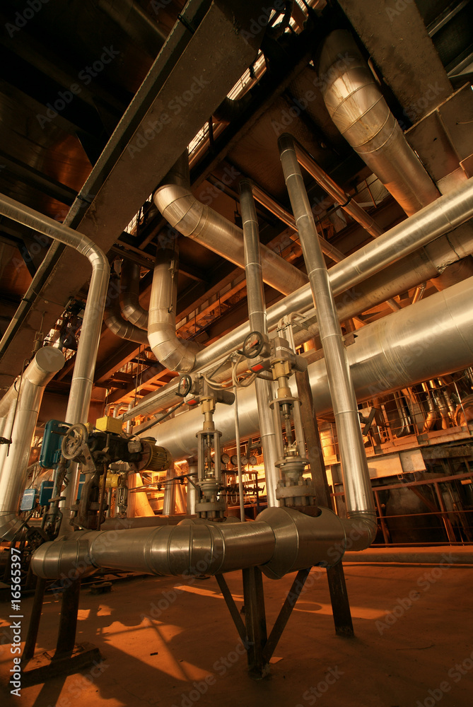 different size and shaped pipes at a power plant Stock Photo | Adobe Stock