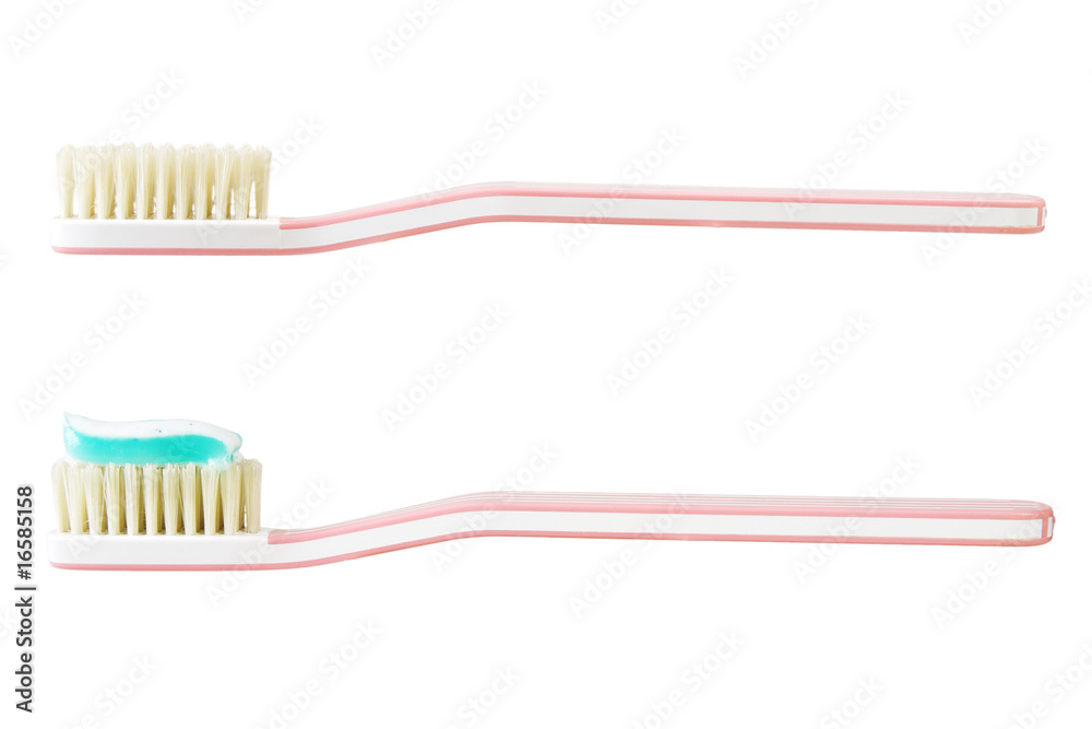 classic toothbrush with natural bristle Stock Photo | Adobe Stock