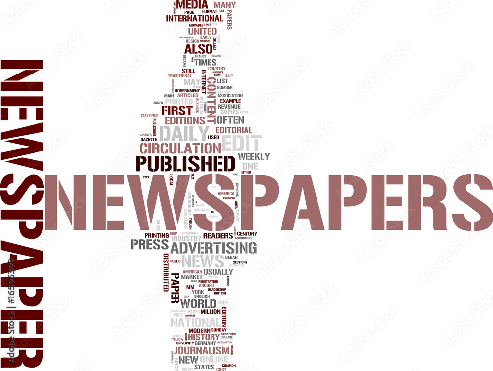 Newspaper tag cloud Stock Illustration | Adobe Stock