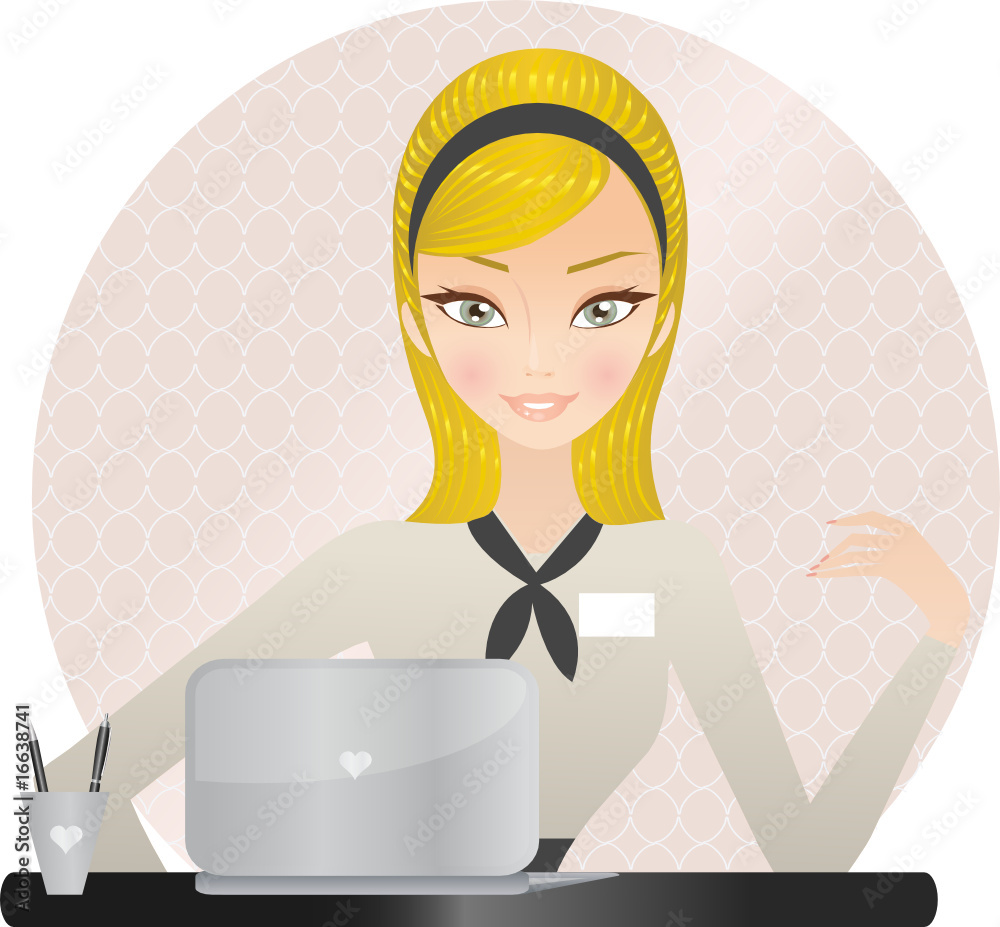 Vecteur Stock Hôtesse réceptionniste | Adobe Stock
