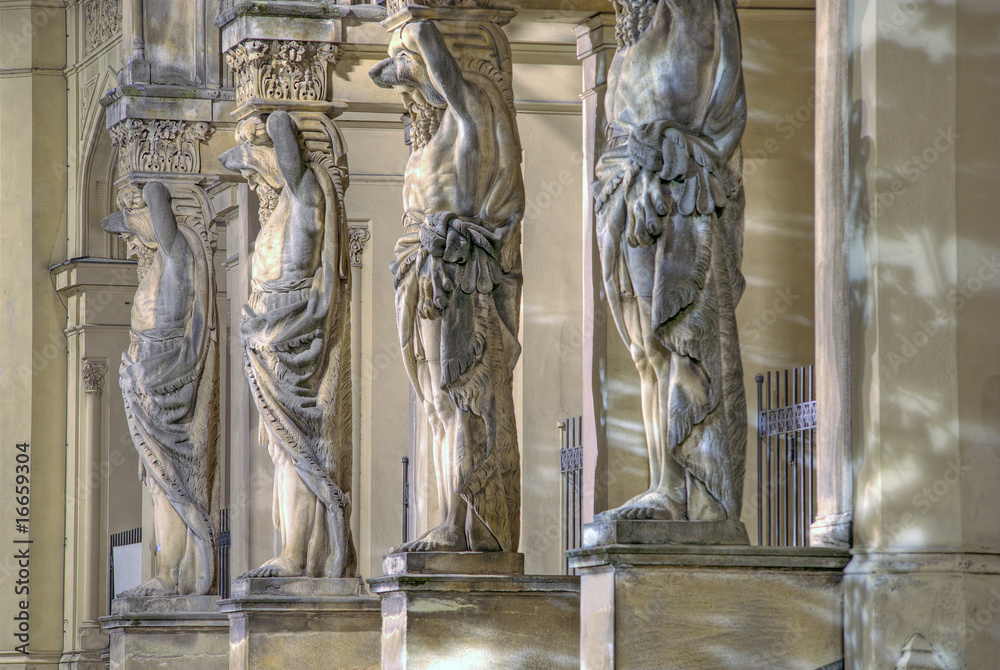 Row of atlas columns Stock Photo | Adobe Stock