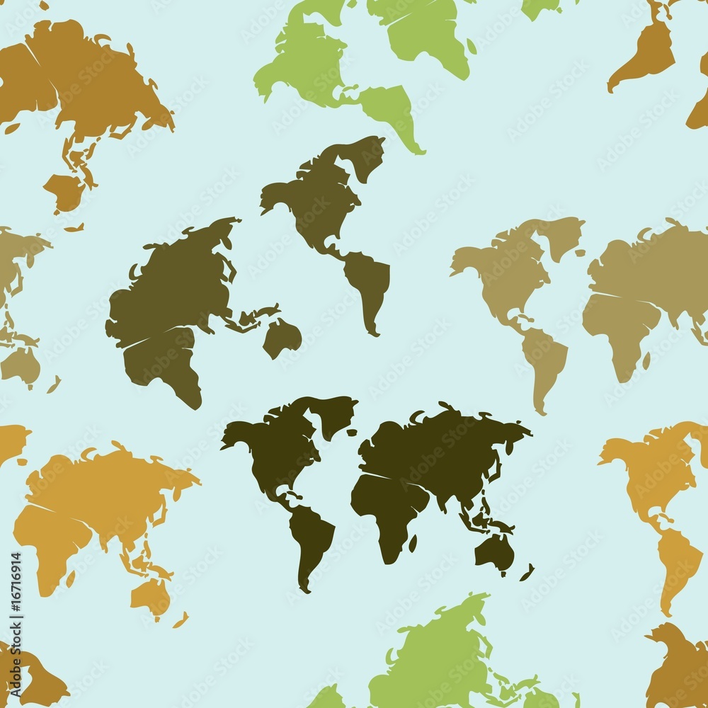 Seamless wallpaper with earth map Stock Vector | Adobe Stock