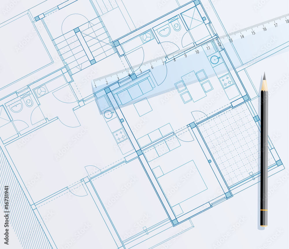 blueprint ruler Stock Vector | Adobe Stock