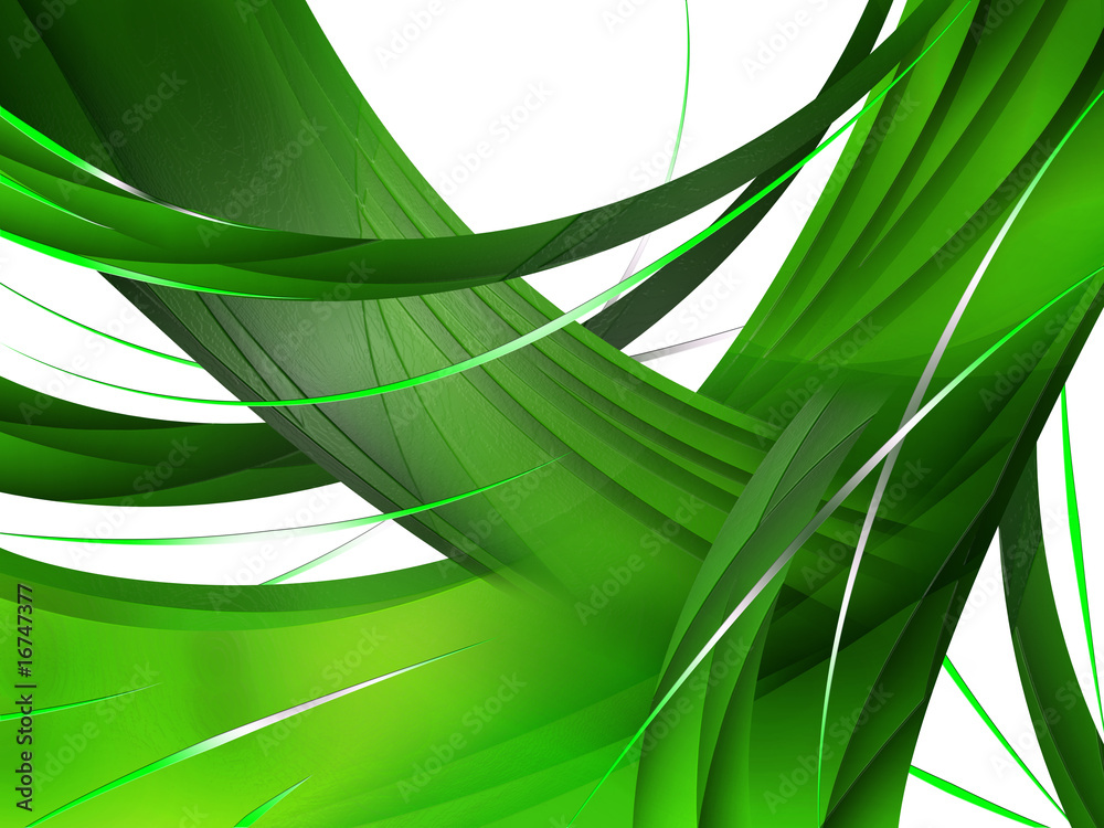 Abstract green Composition with lines and curves Stock Photo | Adobe Stock
