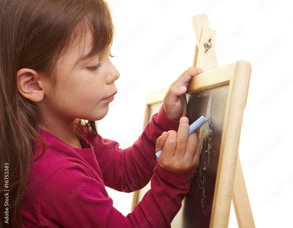 Girl with chalk Stock Photo | Adobe Stock