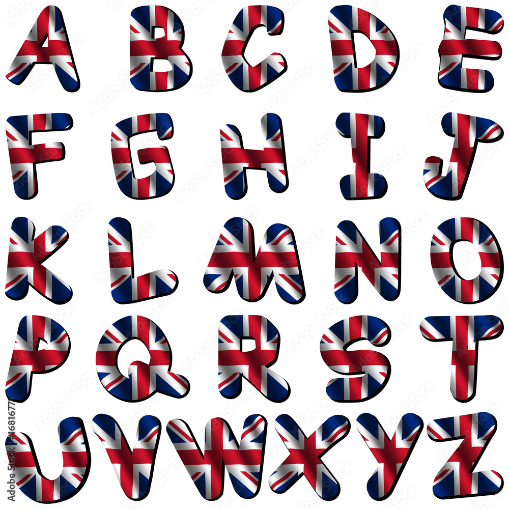 British flag font Stock Illustration | Adobe Stock