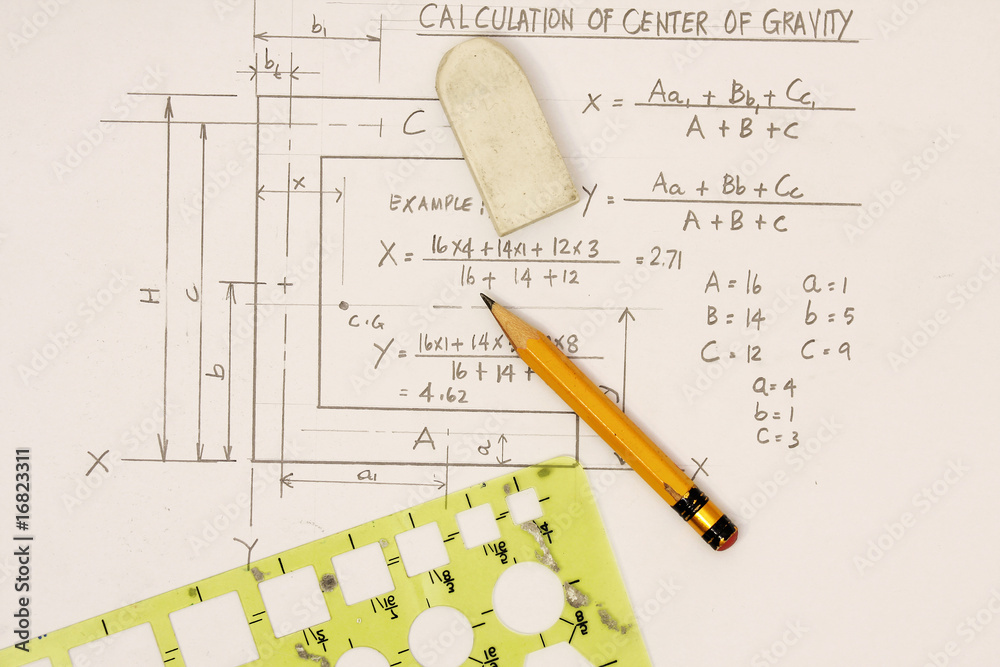 Center of Gravity Calculation Stock Photo | Adobe Stock