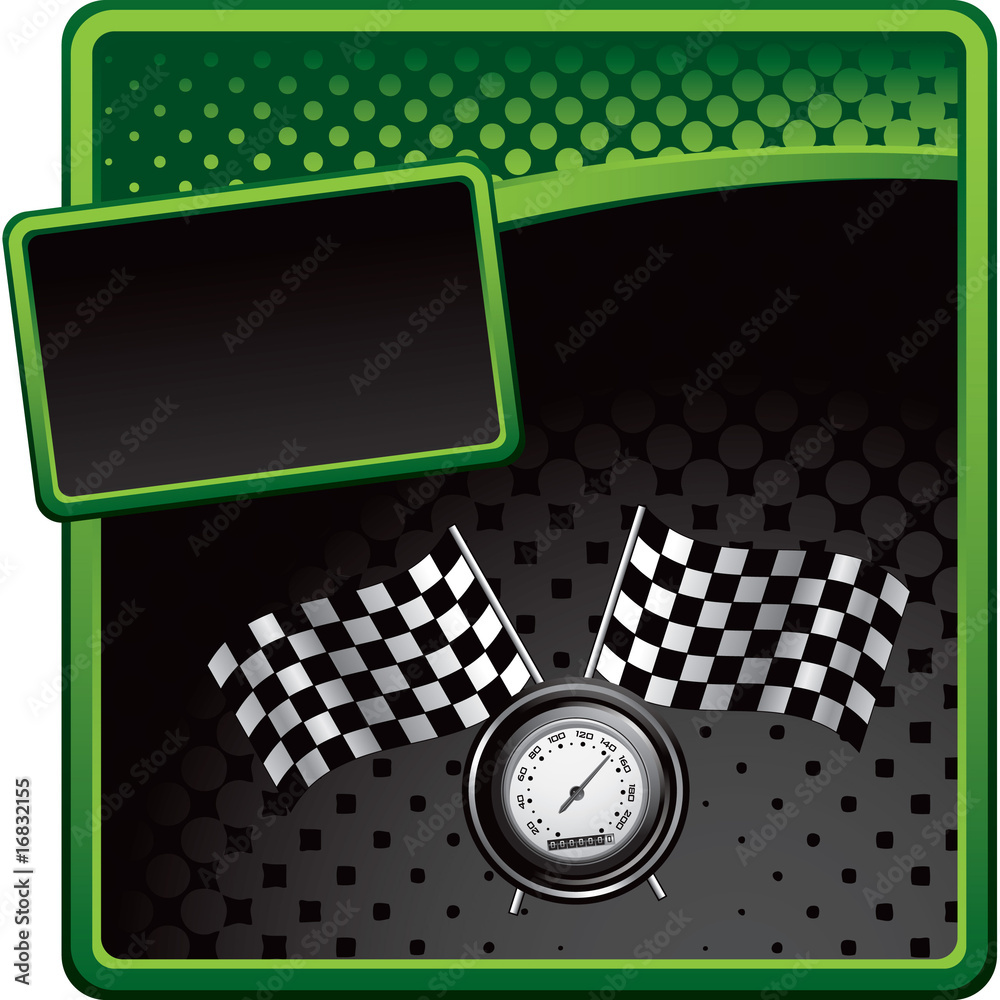 Halftone banner with speedometer and checkered flags Stock Vector ...