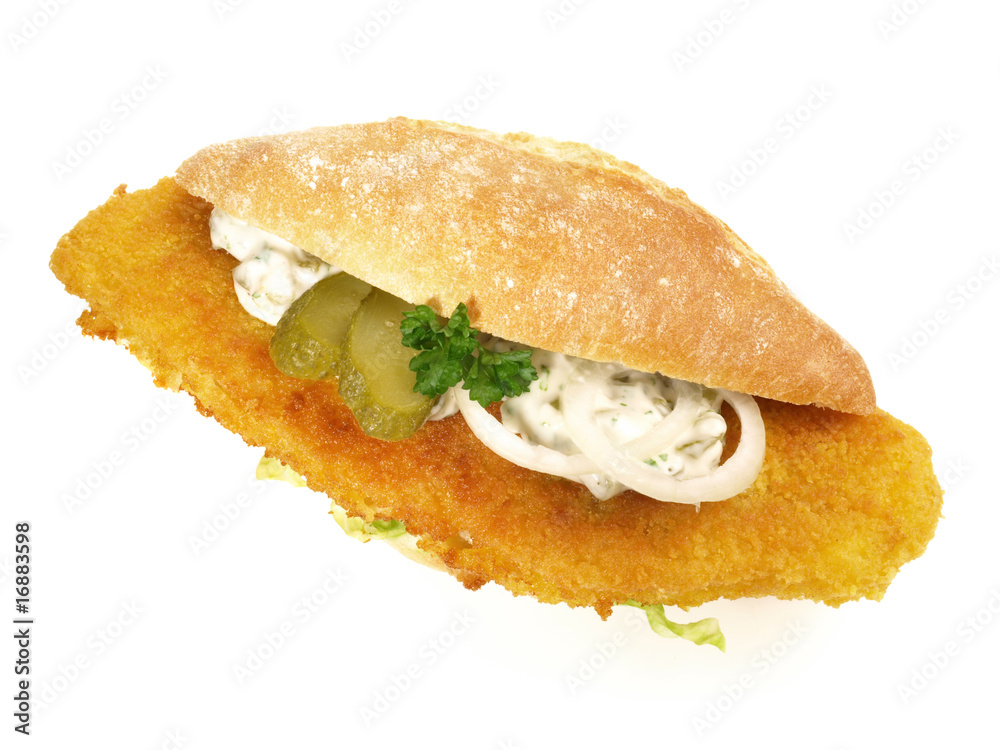 Backfisch im Brötchen Stock Photo | Adobe Stock