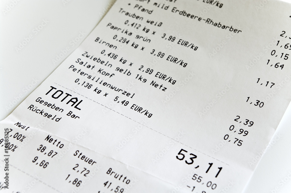 Kassenzettel Stock-Foto | Adobe Stock