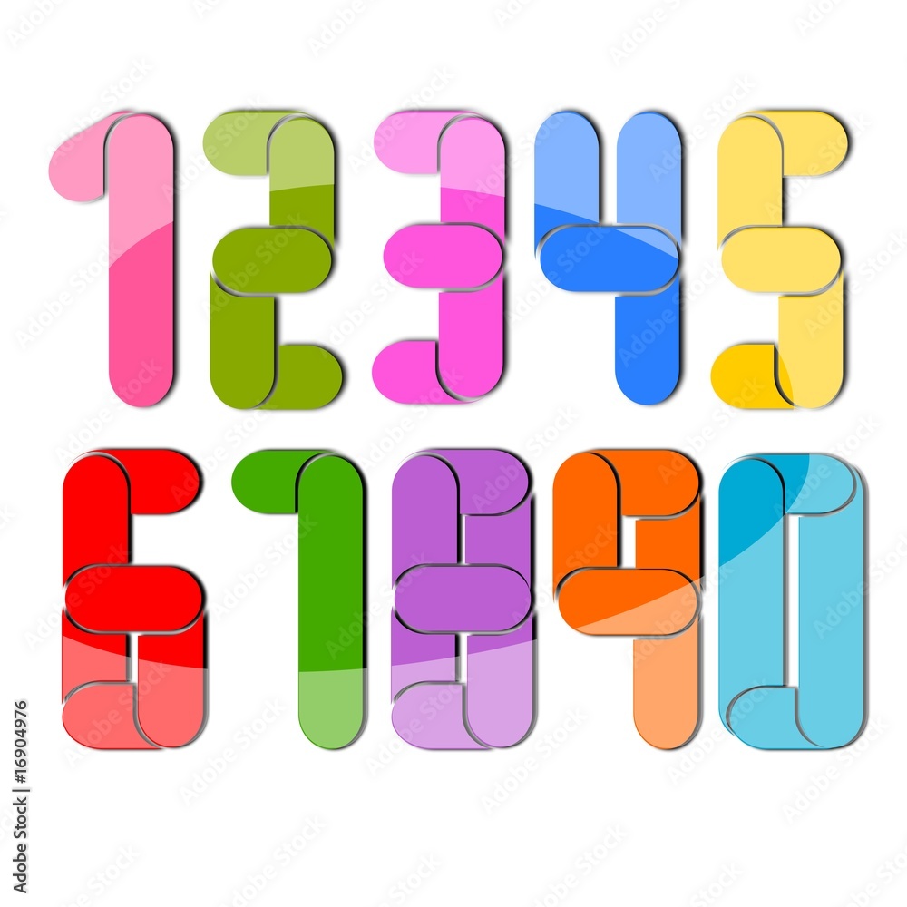 Vettoriale Stock numeri colorati | Adobe Stock