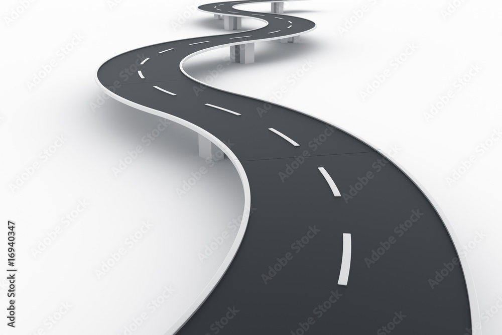 Curved road bridge Stock Illustration | Adobe Stock