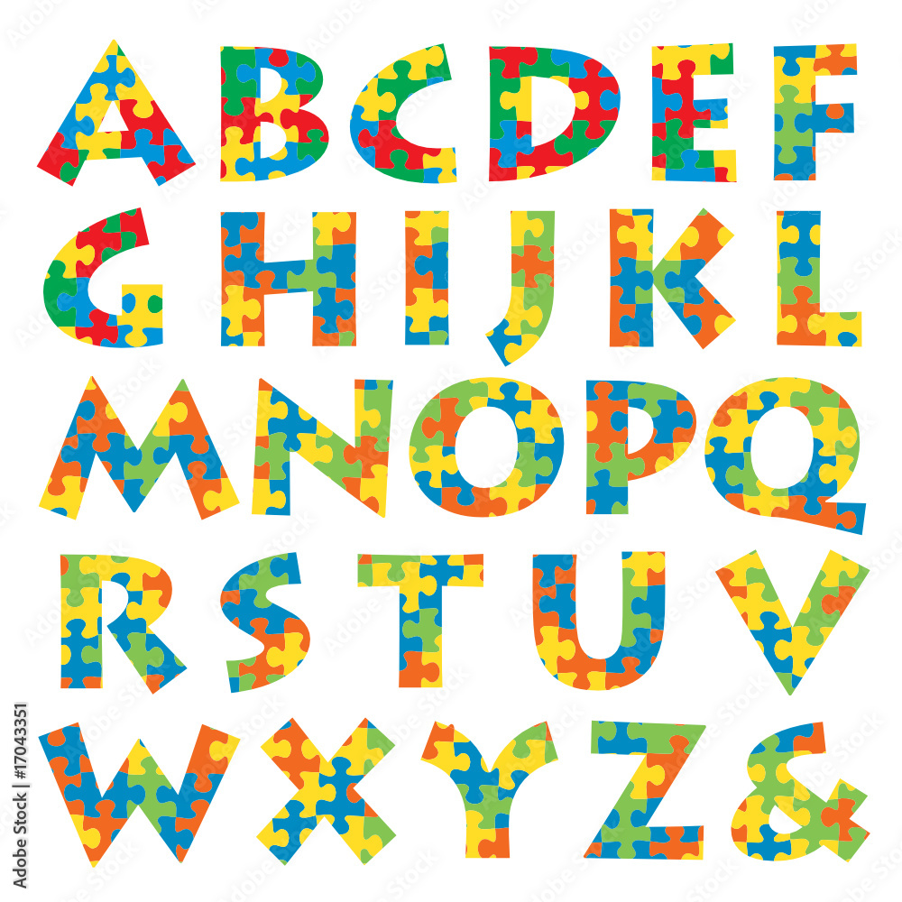 puzzle alphabet Stock Vector | Adobe Stock