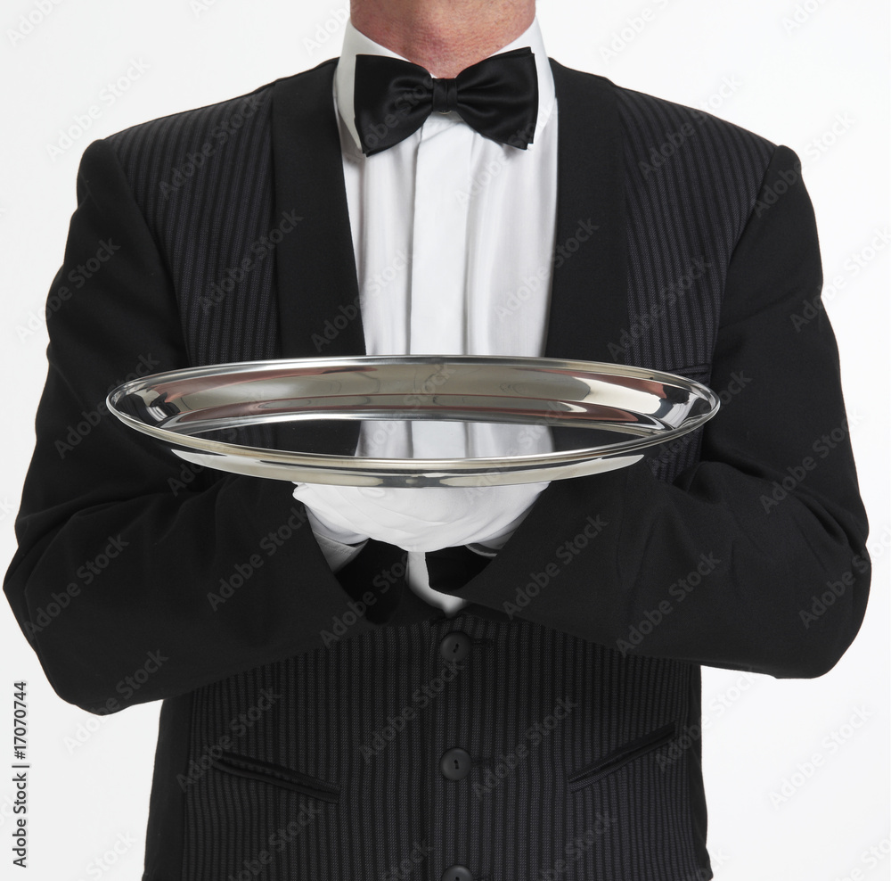 butler diener service tablett Stock-Foto | Adobe Stock