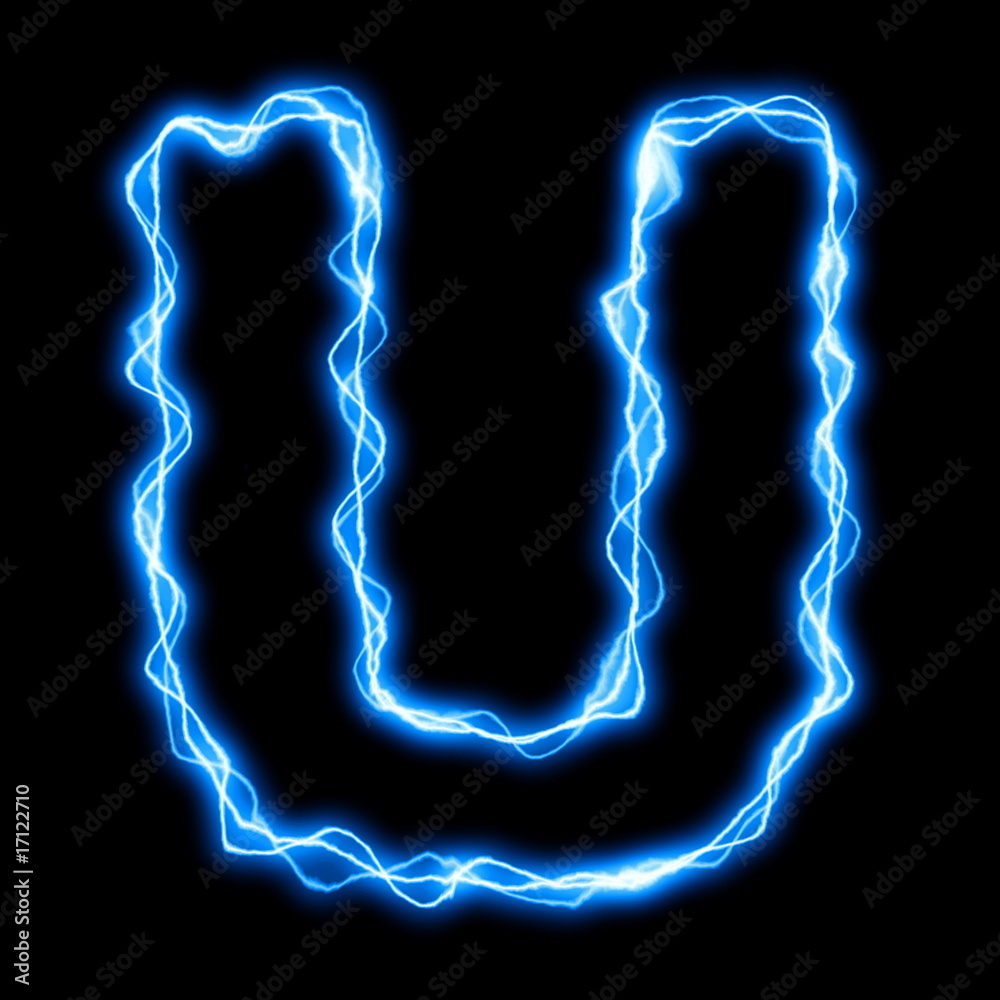 electric lightning letter or font Stock Photo | Adobe Stock