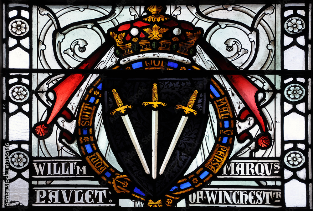 Historic stained glass window emblem Stock Photo | Adobe Stock