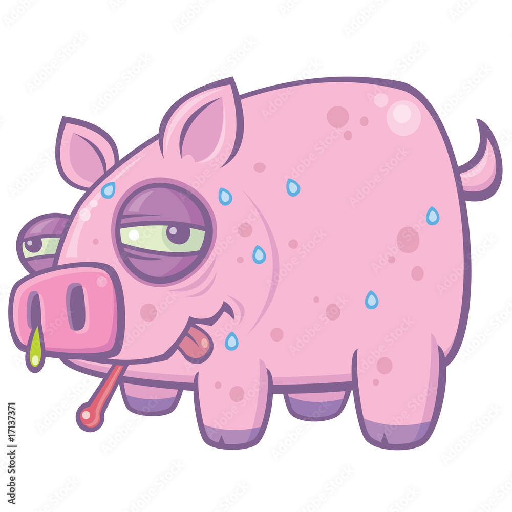 Cartoon Swine Flu Pig Stock Vector | Adobe Stock