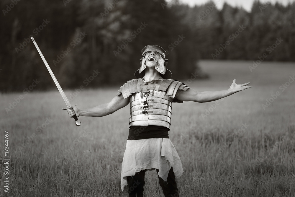 Agressive Roman soldiers. Photo. Stock Photo | Adobe Stock
