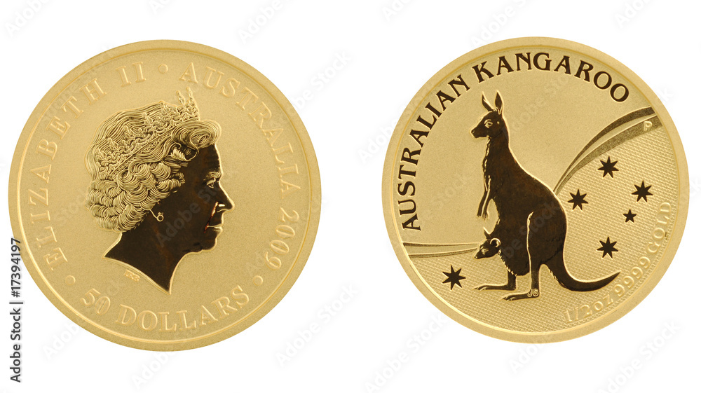 Australian Kangaroo Gold Coin Stock Photo | Adobe Stock