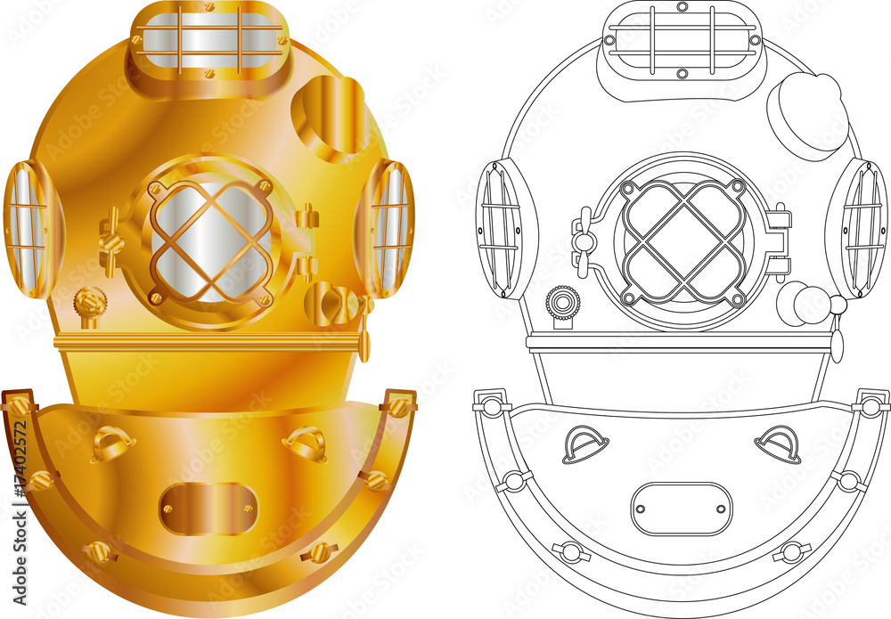 DIVING HELMET Stock Vector | Adobe Stock