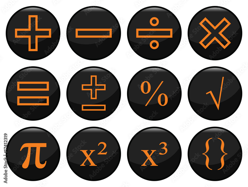 Mathematical related black icon set individually layered Stock Vector ...