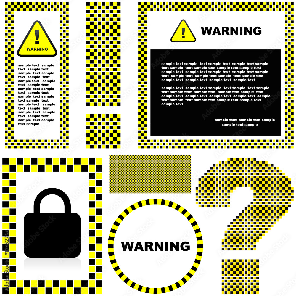 Warning vector label. Vector template. Stock Vector | Adobe Stock