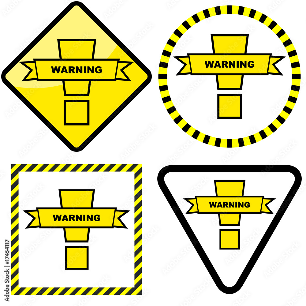 Warning vector label. Vector template. Stock Vector | Adobe Stock