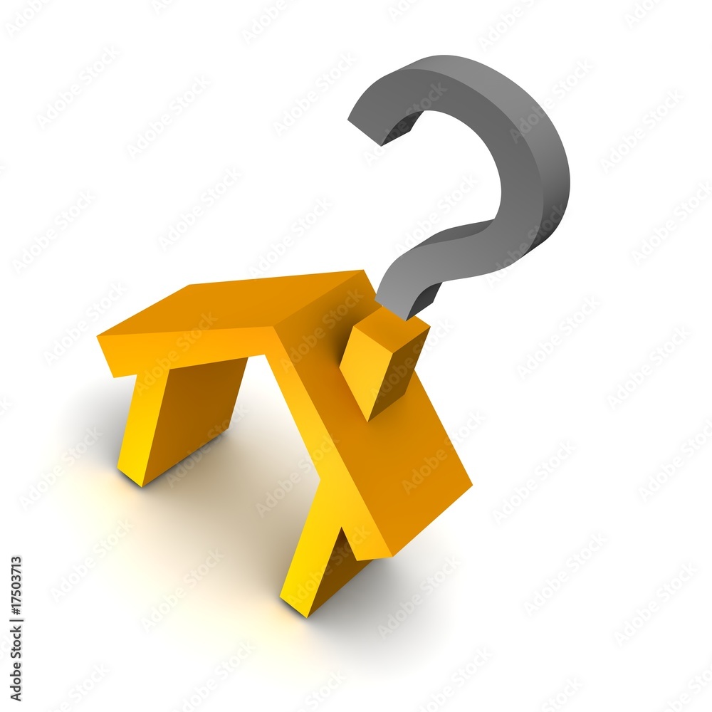 House and question mark. 3d rendered illustration. Stock Illustration ...