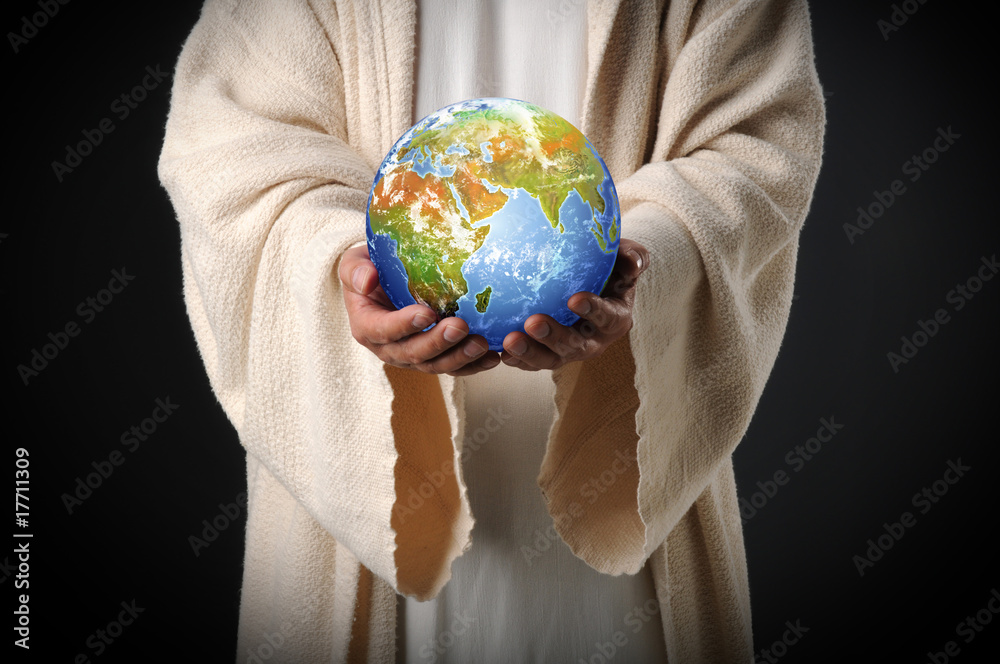 Jesus Holding the World in His Hands Stock Photo | Adobe Stock