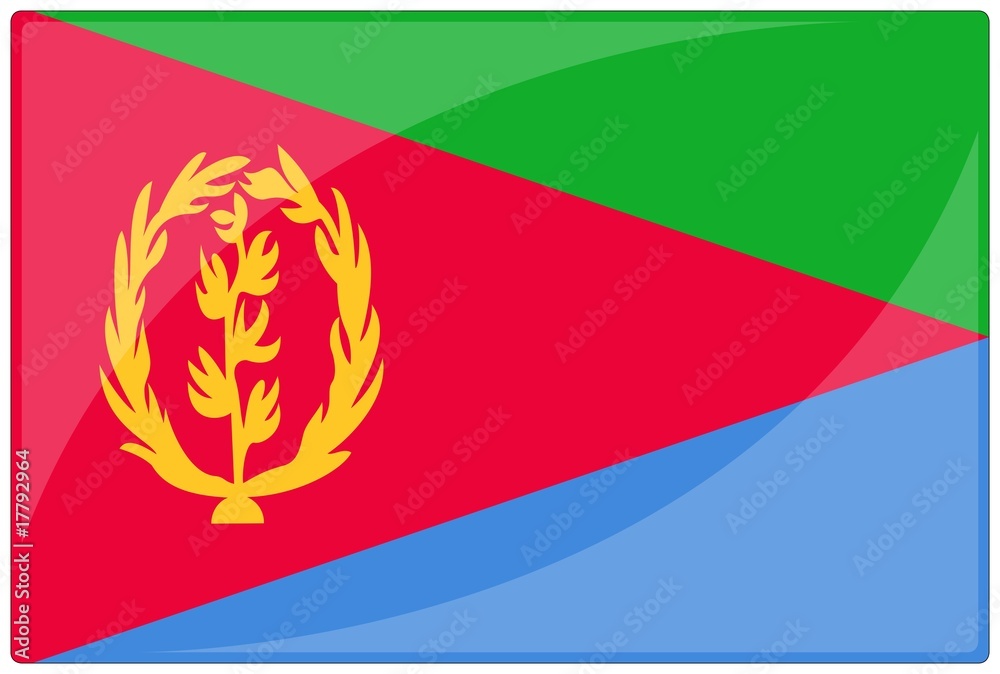 drapeau glassy érythrée eritrea flag Stock Illustration | Adobe Stock
