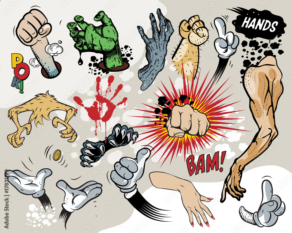 Comic book - Hands Stock Vector | Adobe Stock