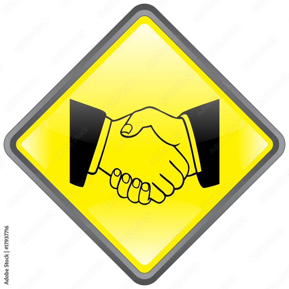 Panneau "Poignée de Mains" -- "Handshake" Signpost Stock Vector | Adobe ...