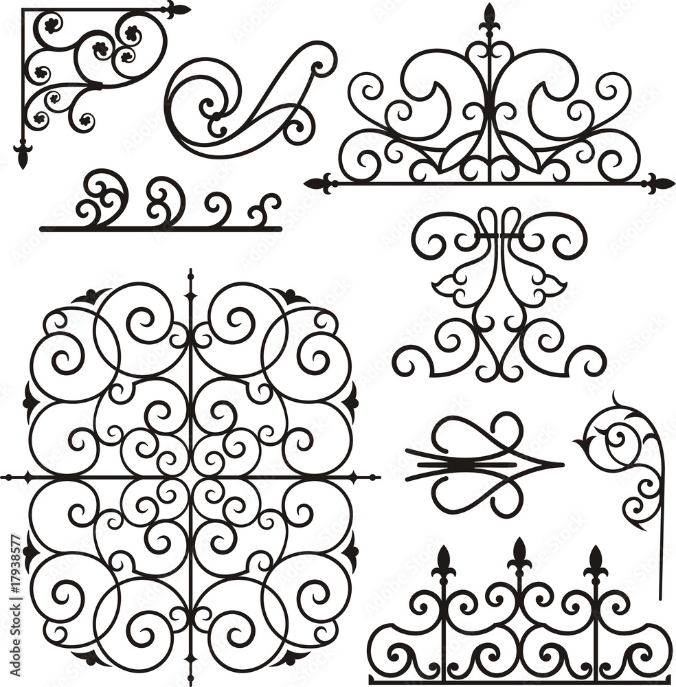 Wrought Iron Ornamental Designs Stock Vector | Adobe Stock