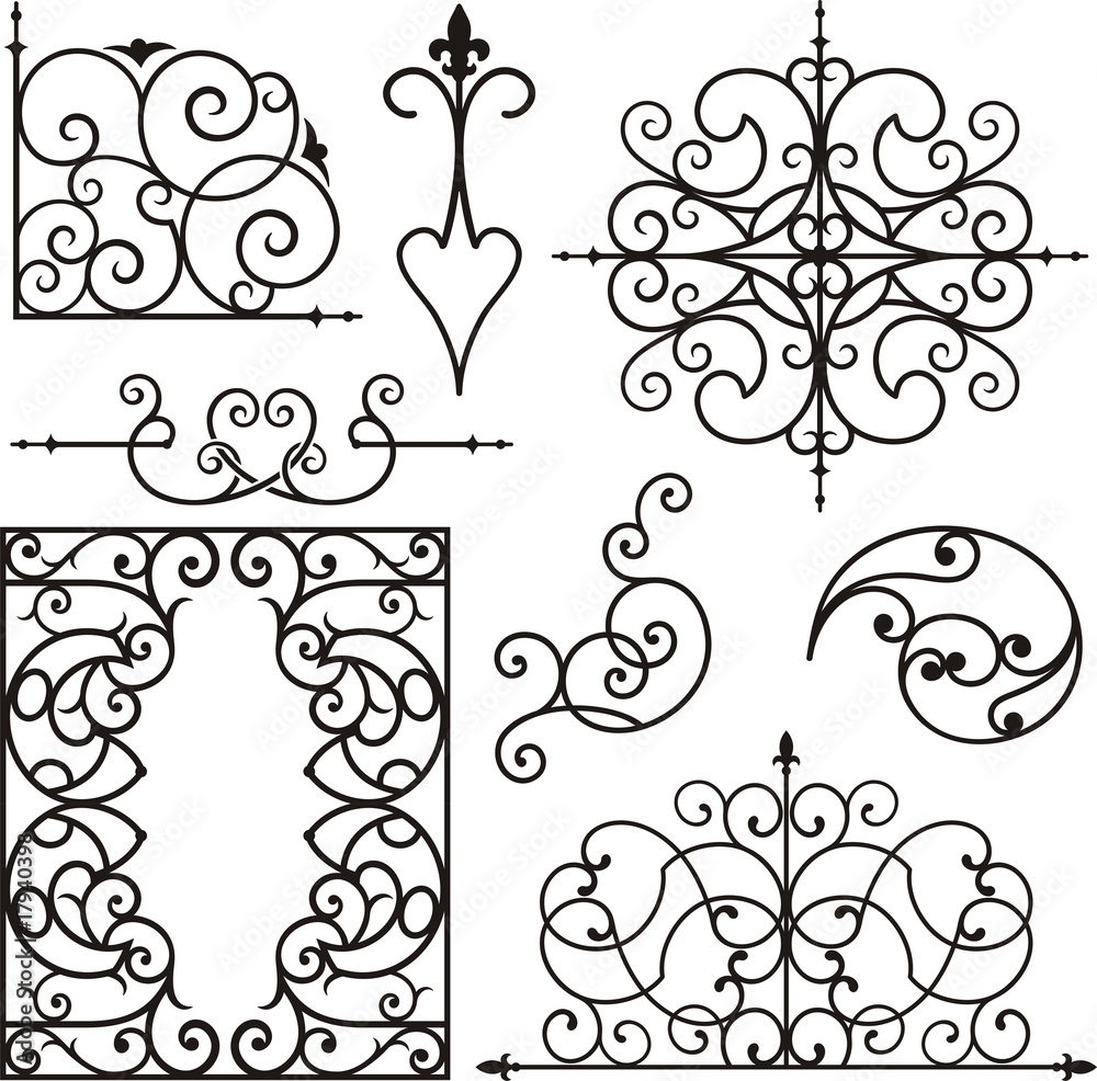 Wrought Iron Ornamental Designs Stock Vector | Adobe Stock