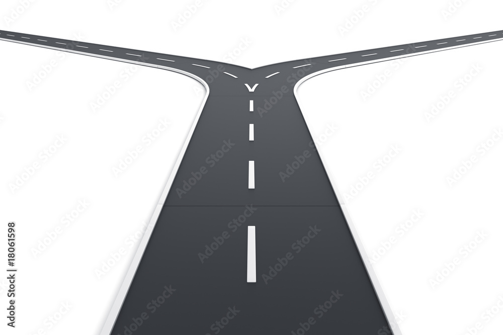 Road splitting up Stock Illustration | Adobe Stock