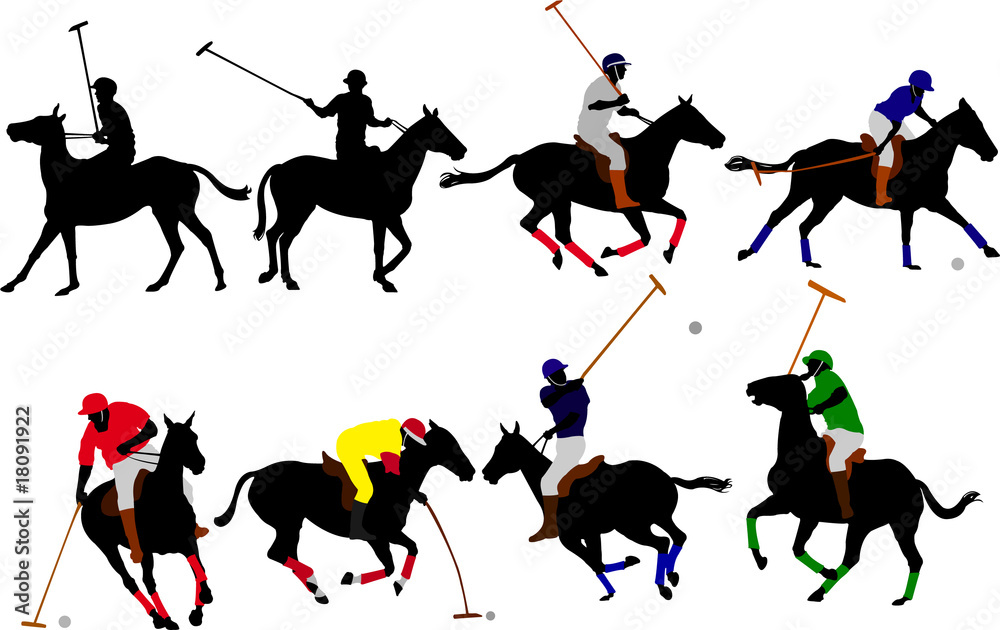 polo players vector silhouettes Stock Vector | Adobe Stock