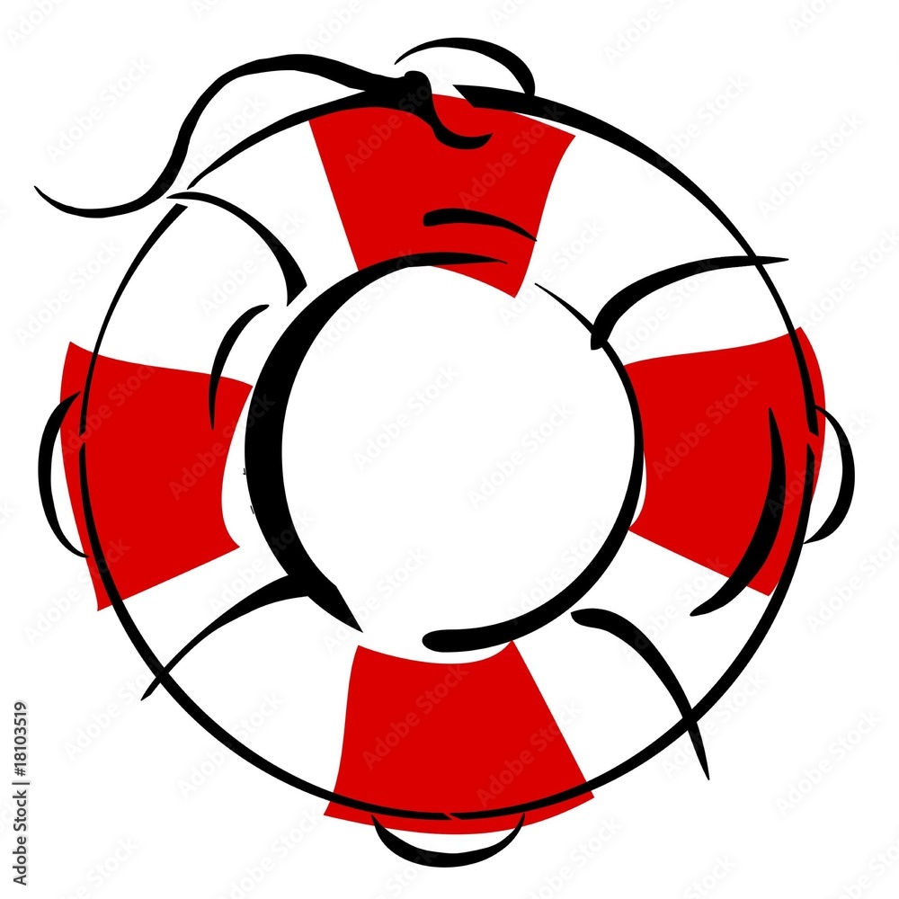 Rettungsring im Kalligrafie Stil Stock-Vektorgrafik | Adobe Stock