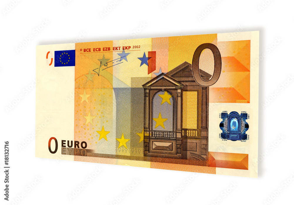 Illustrazione Stock BANCONOTA DA ZERO EURO | Adobe Stock