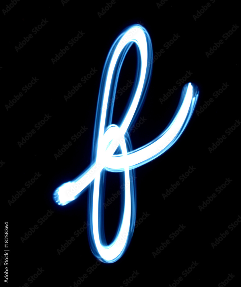 neon letter "f" Stock Photo | Adobe Stock