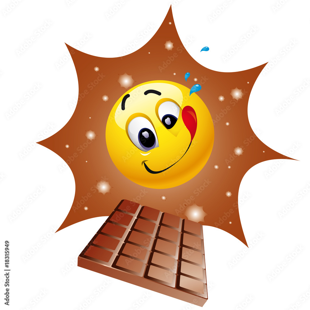 Smiley ball wishing to taste sweet chocolate Stock-Vektorgrafik | Adobe ...