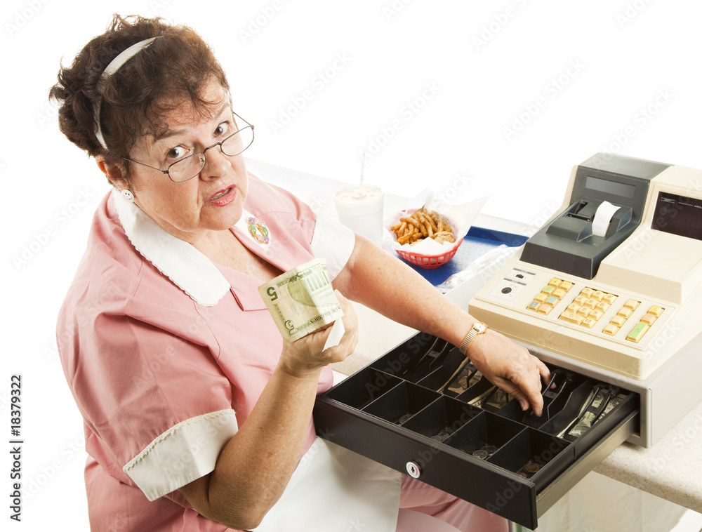Cashier - Heres Your Change Stock Photo | Adobe Stock
