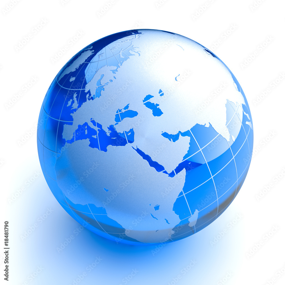 Glass Globe on white background Stock Illustration | Adobe Stock