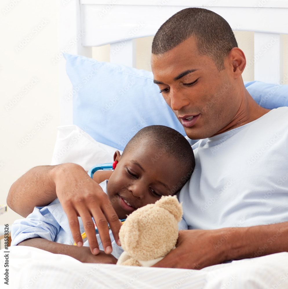 Father with his sick child Stock Photo | Adobe Stock