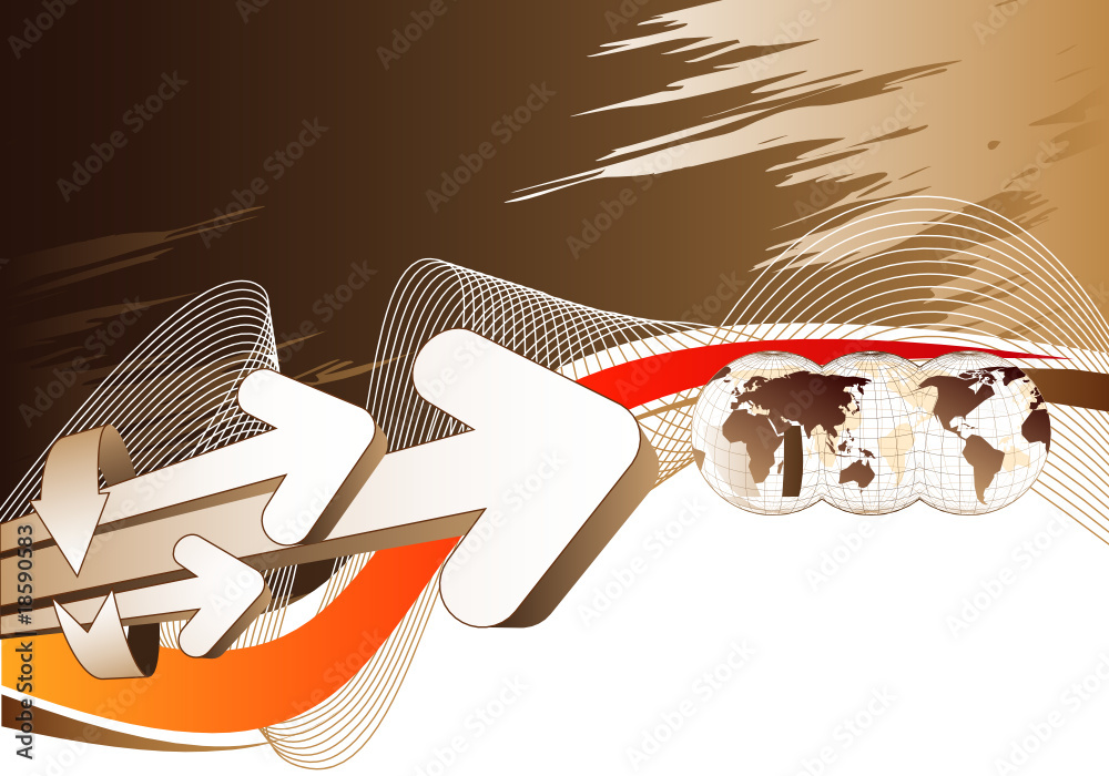 Map of the world and arrows Stock Vector | Adobe Stock