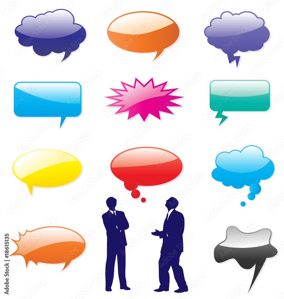 Collection of different empty vector shapes for comics or web. Stock ...