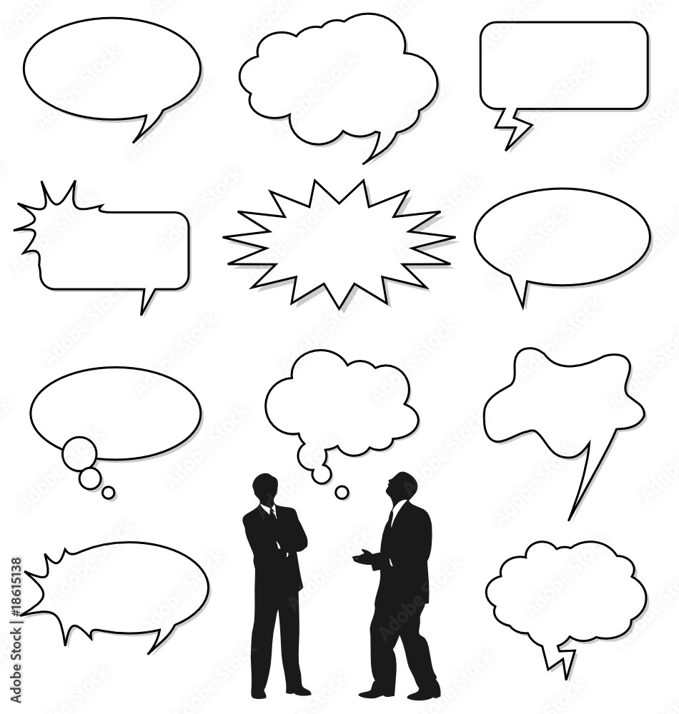 Collection of different empty vector shapes for comics or web. Stock ...